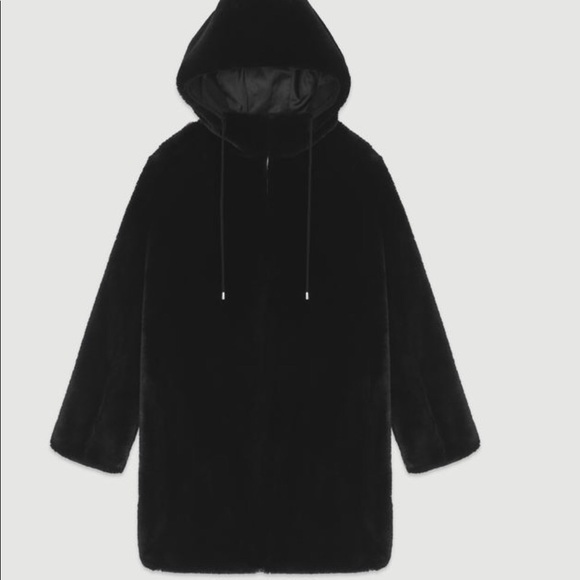 Maje | Jackets & Coats | Maje Paris Black Faux Fur Coat | Poshmark